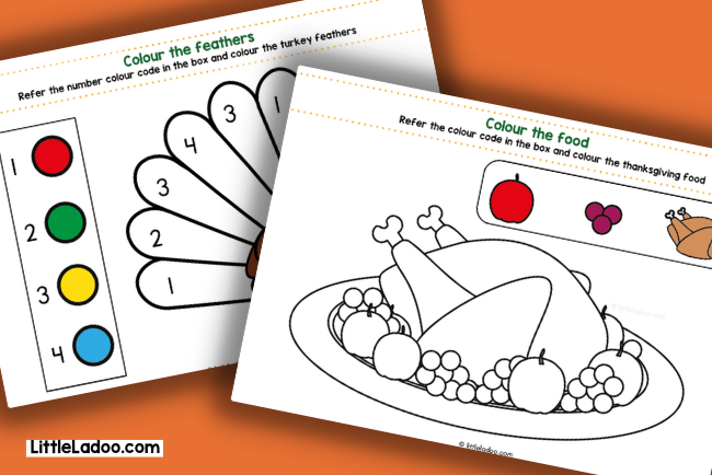 Thanksgiving Colour Code Colouring {Free Printable}