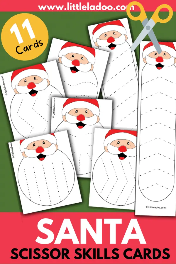 Santa's Beard Scissor Skills {FREE Printable}