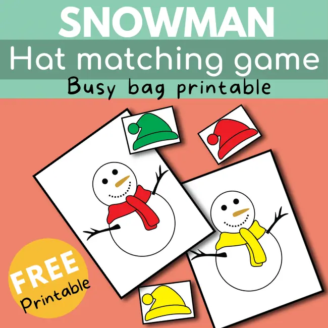 Snowman Hat Matching Activity - Free Christmas/Winter Printable