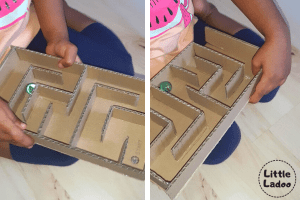 Easy Cardboard Maze for Kids - DIY Cardboard Toy