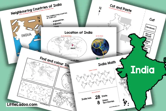 India Activities for Kids (Includes many free printables)