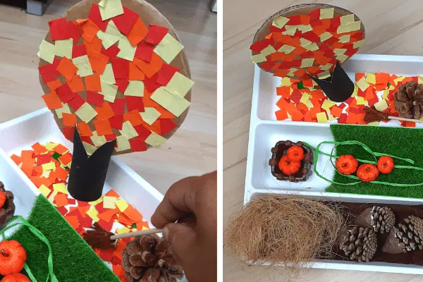 Fall Sensory Bin - Learn about the Fall Season