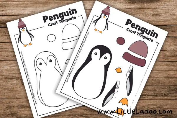 Penguin Cut and Paste Craft {Free Template} - Little Ladoo