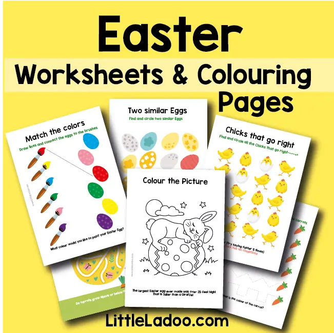 Easter Worksheets for Toddlers and Preschoolers - Little Ladoo