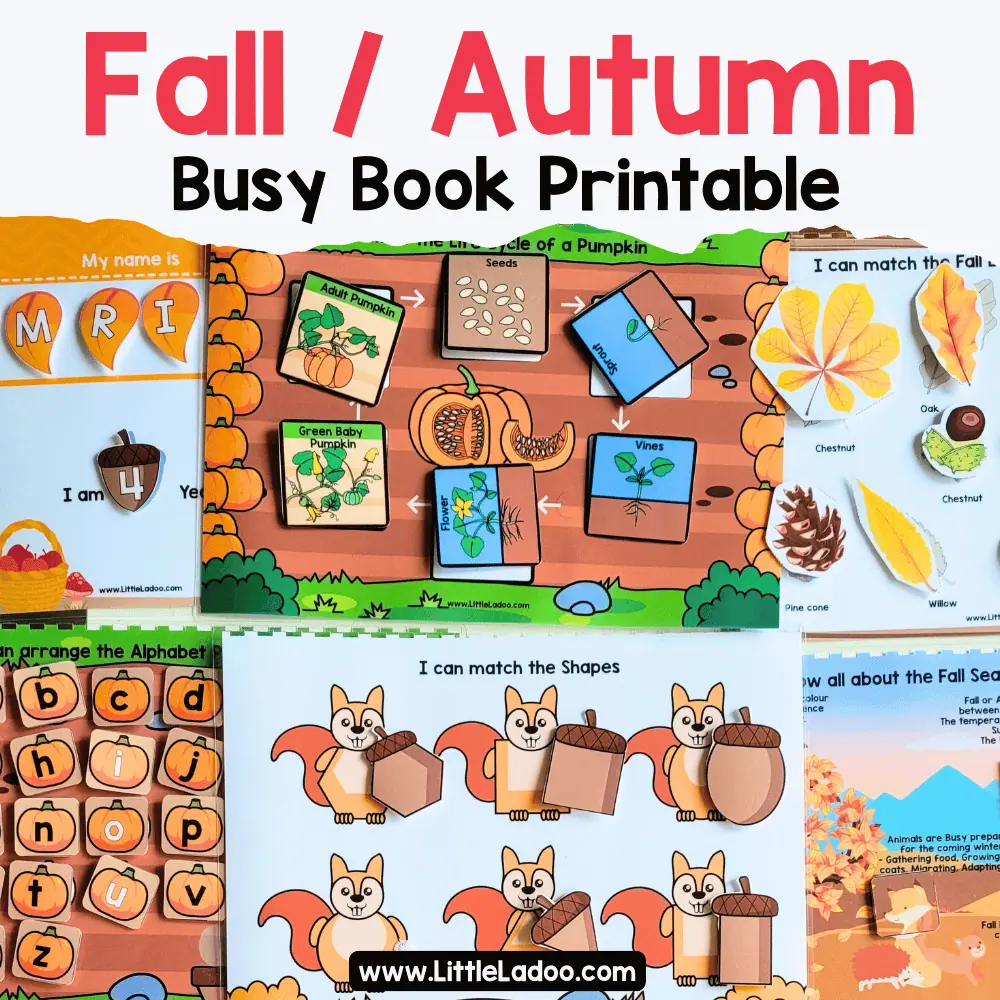 Fall Busy Book Printable {11 Activities}