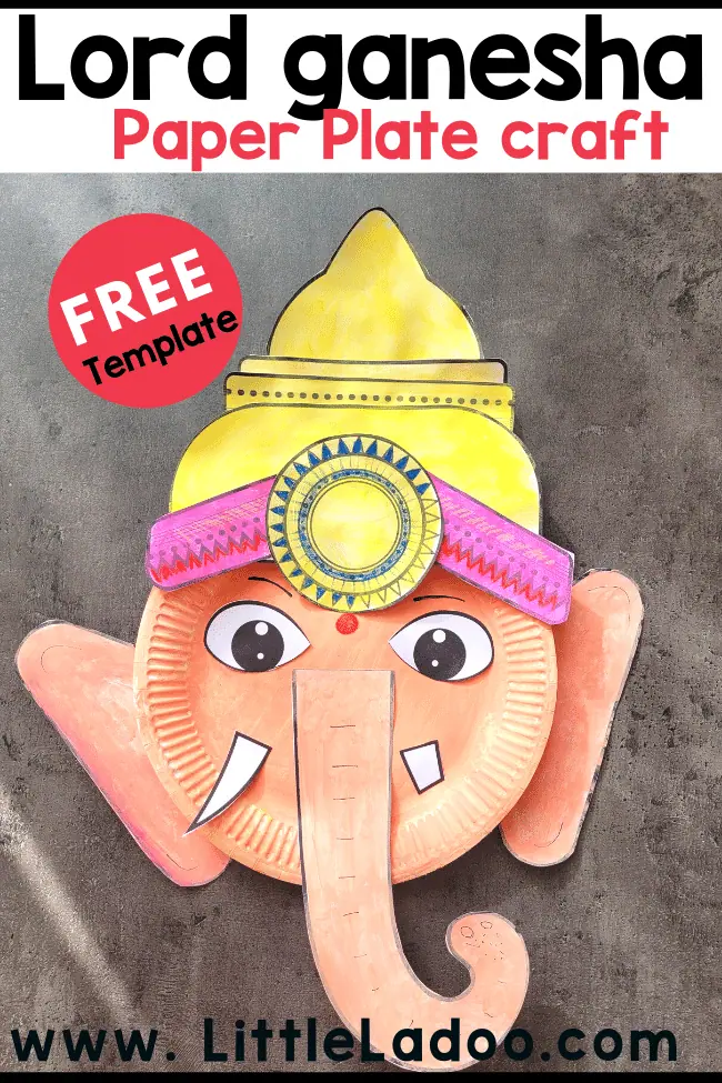 Paper Plate Lord Ganesh Craft {Free Template}