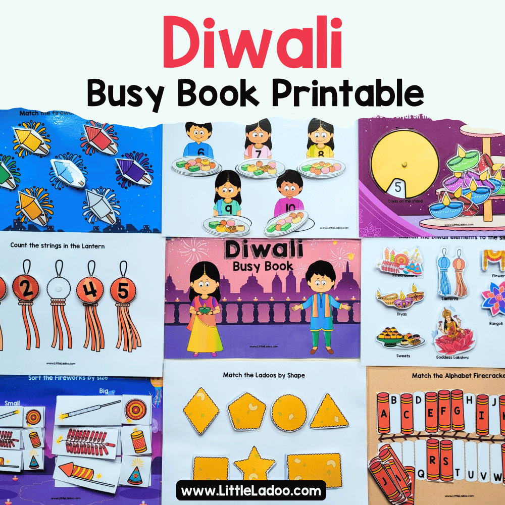 Diwali Busy Book - 11 Interactive Activities for Kids