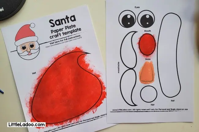Paper Plate Santa Craft {Free Template}