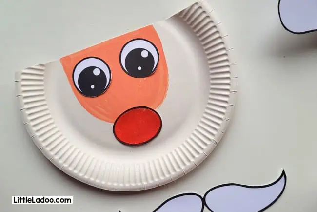 Paper Plate Santa Craft {Free Template}