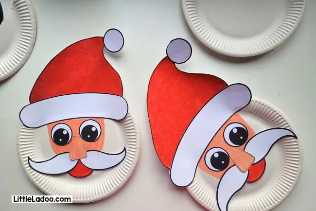 Paper Plate Santa Craft {Free Template}