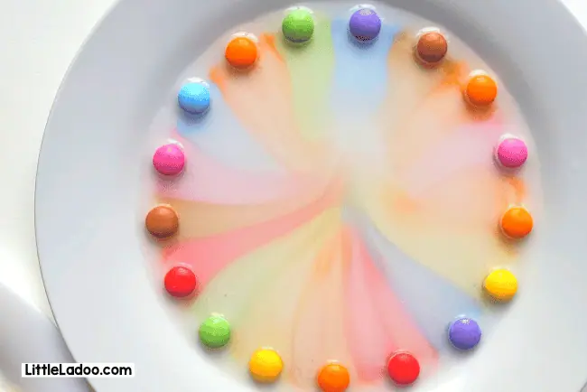 Skittles Rainbow Science Experiment for Kids - Little Ladoo