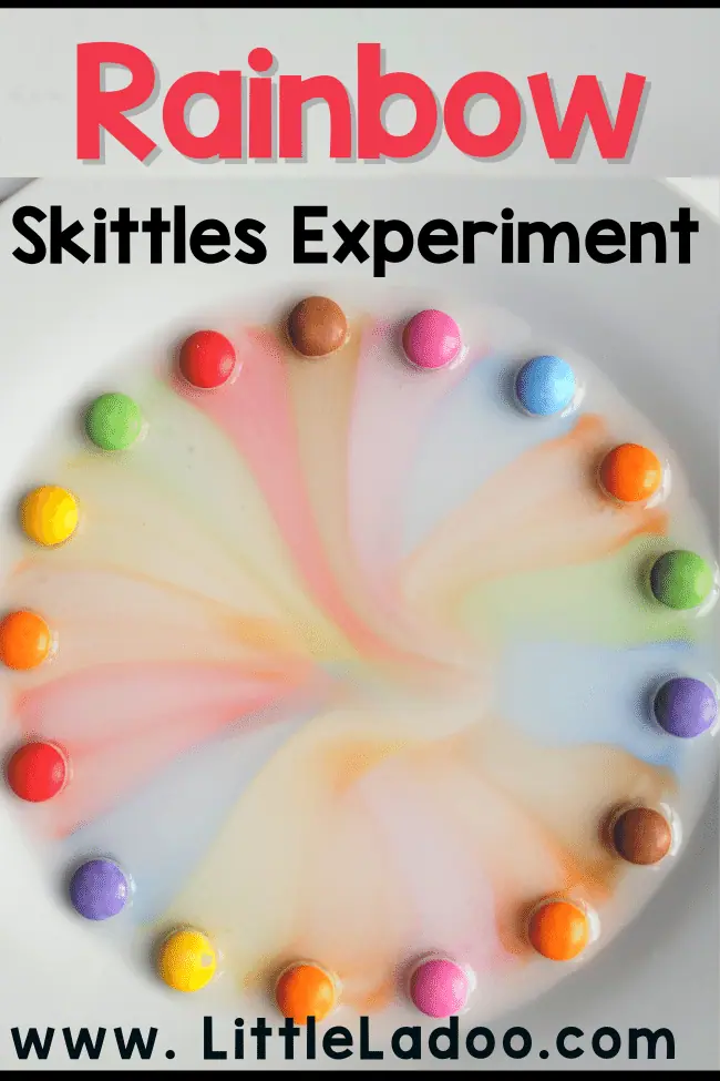 Skittles Rainbow Science Experiment for Kids - Little Ladoo