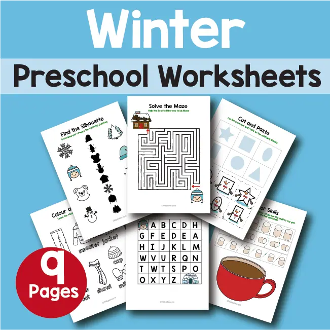 Winter Preschool Worksheets {Free Printable}