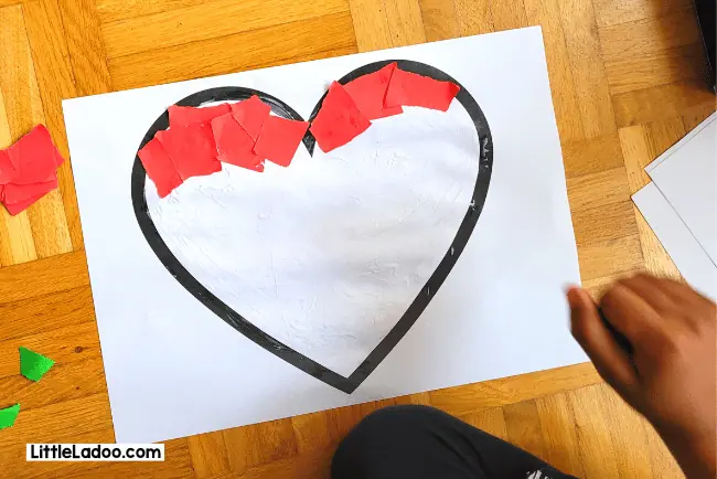 Torn Paper Heart Craft {Free Printable}