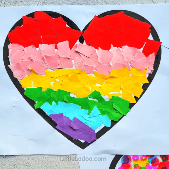 Torn Paper Heart Craft {Free Printable}