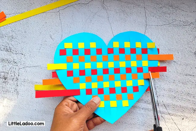 Paper Weaving Heart Craft - Little Ladoo