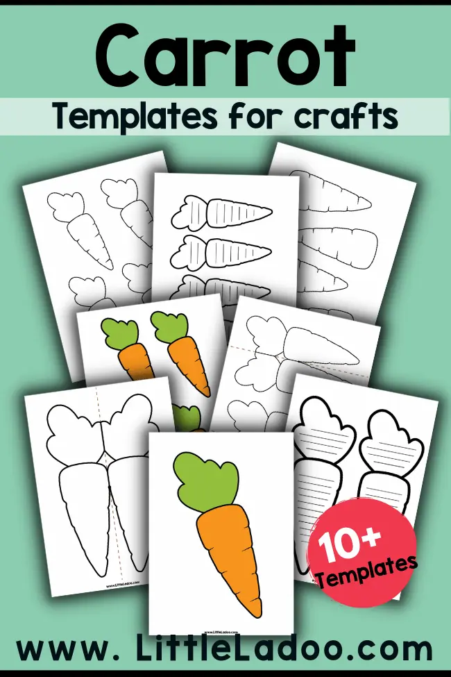 Carrot Template Printable - Little Ladoo