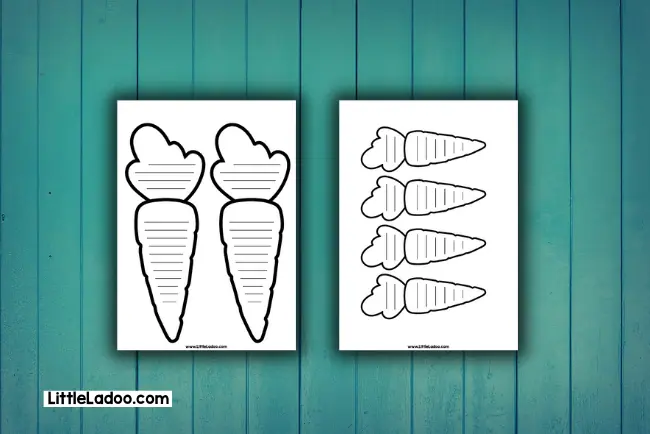 Carrot Template Printable - Little Ladoo