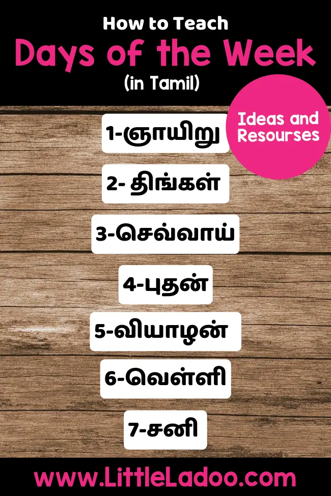 How to Teach Days of the Week in Tamil? - 6 Fun Ways