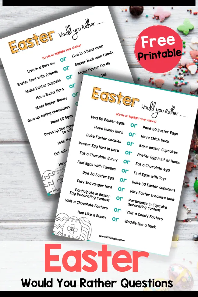 Easter Would You Rather Questions for Kids - Little Ladoo