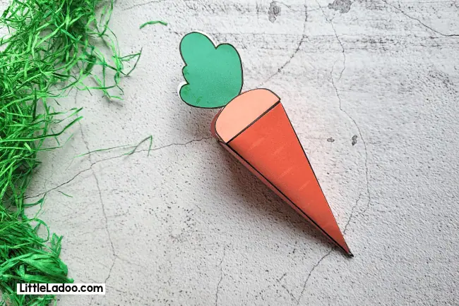 Carrot 3D Paper Craft - Little Ladoo