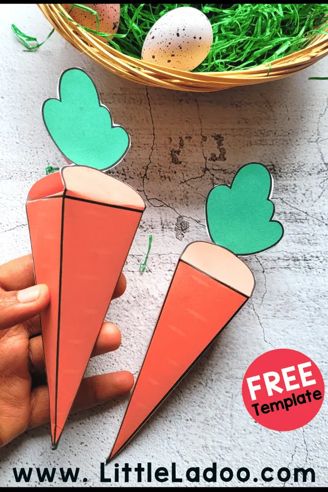 Carrot 3D Paper Craft - Little Ladoo
