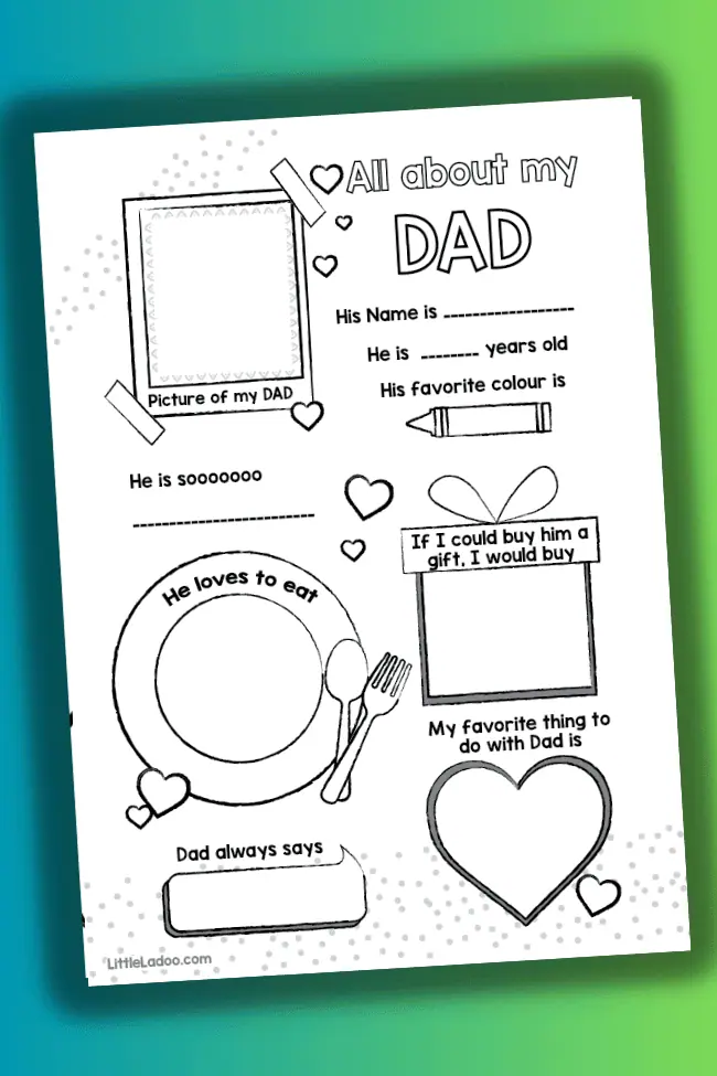 All About My Dad Printable - A Thoughtful Gift for Father's Day