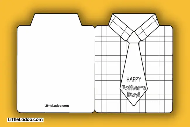 Father's Day Shirt Card to colour