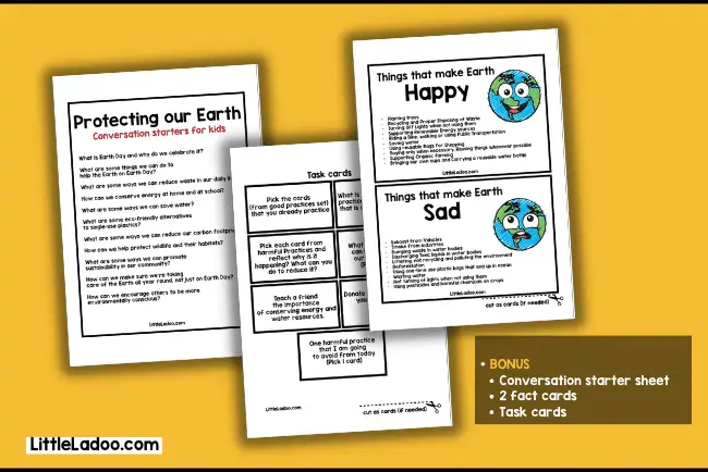 Happy Earth vs Sad Earth Sorting Cards {20 Cards}