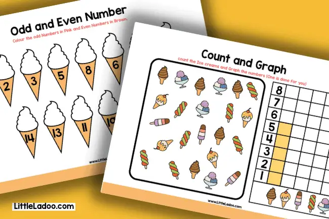 Ice Cream Math Worksheets {Free Printable}