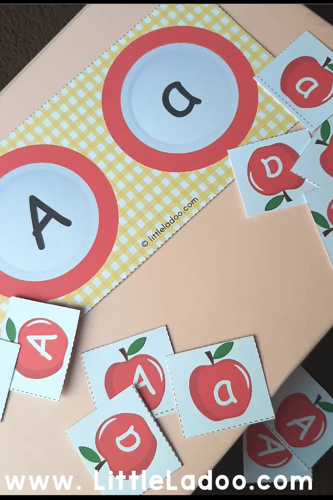 Letter A Busy Bag - Free Printable Sorting Cards