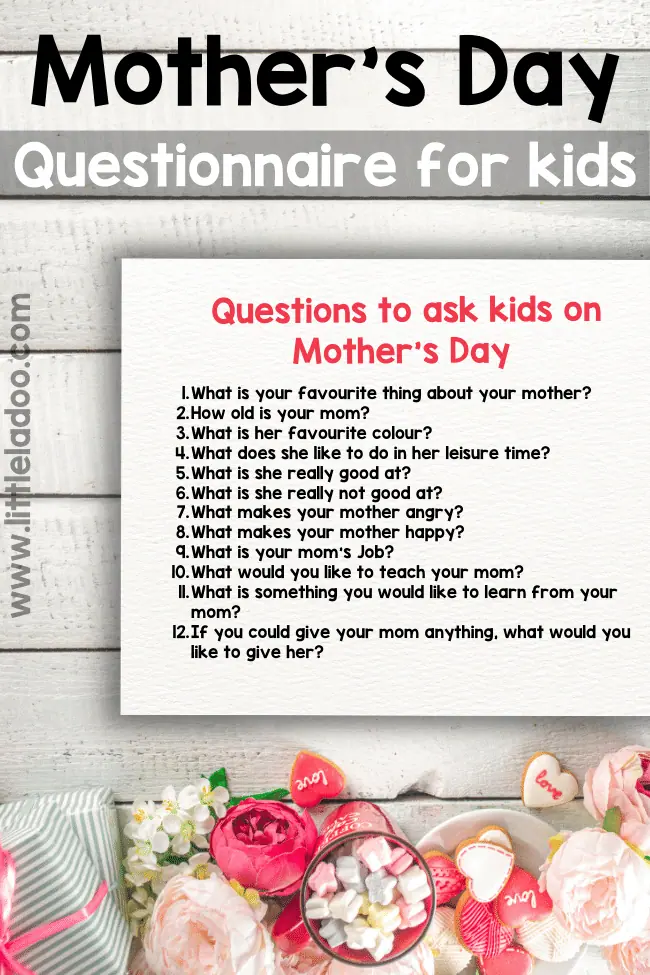 30 Questions to ask your kids on Mother’s Day