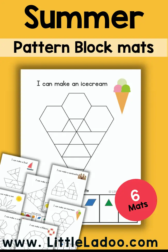Summer Pattern Block Mats {Free Printable}