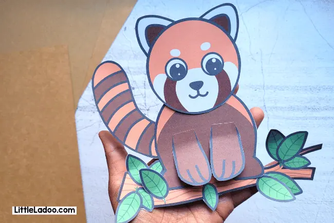 Red Panda Cut and Paste Craft - with Printable Template