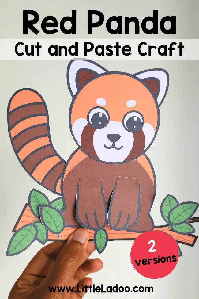 Red Panda Cut and Paste Craft - with Printable Template