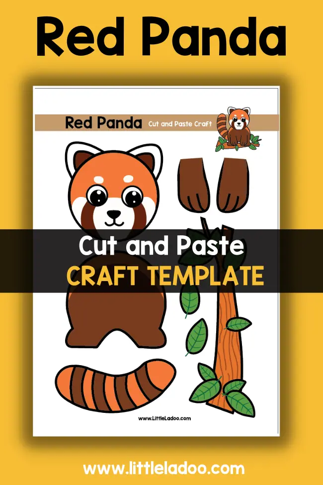 Red Panda Cut and Paste Craft - with Printable Template