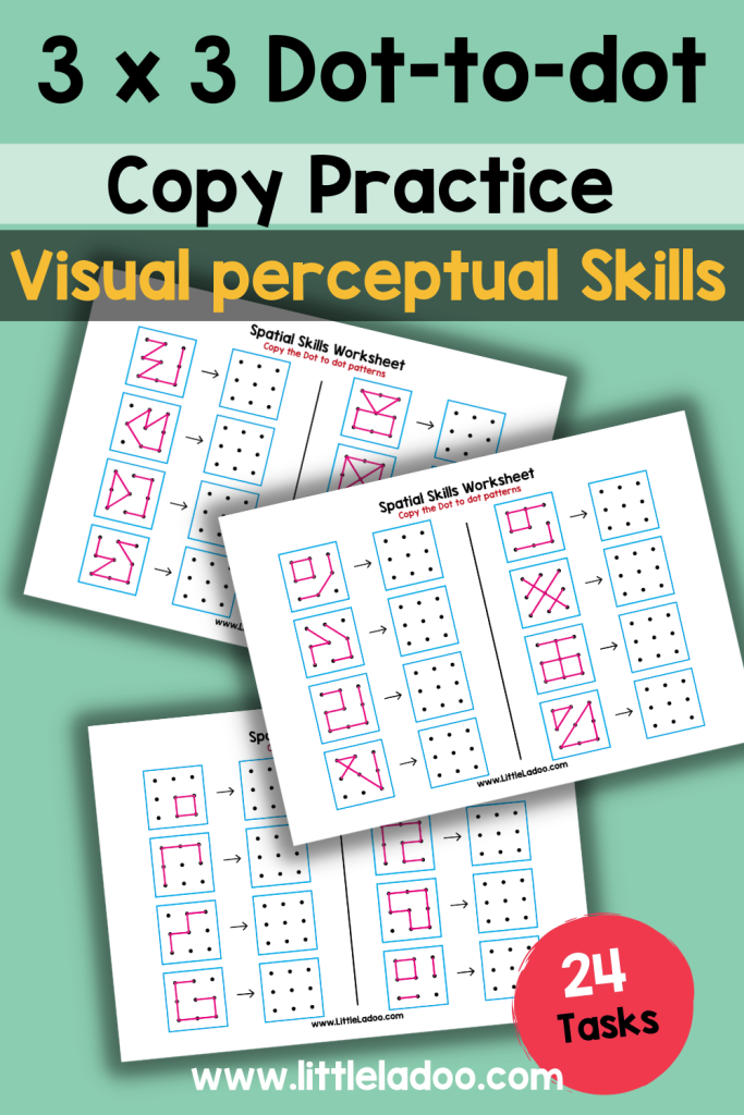 Dot to Dot Copy Practice - Visual perceptual Skills worksheets