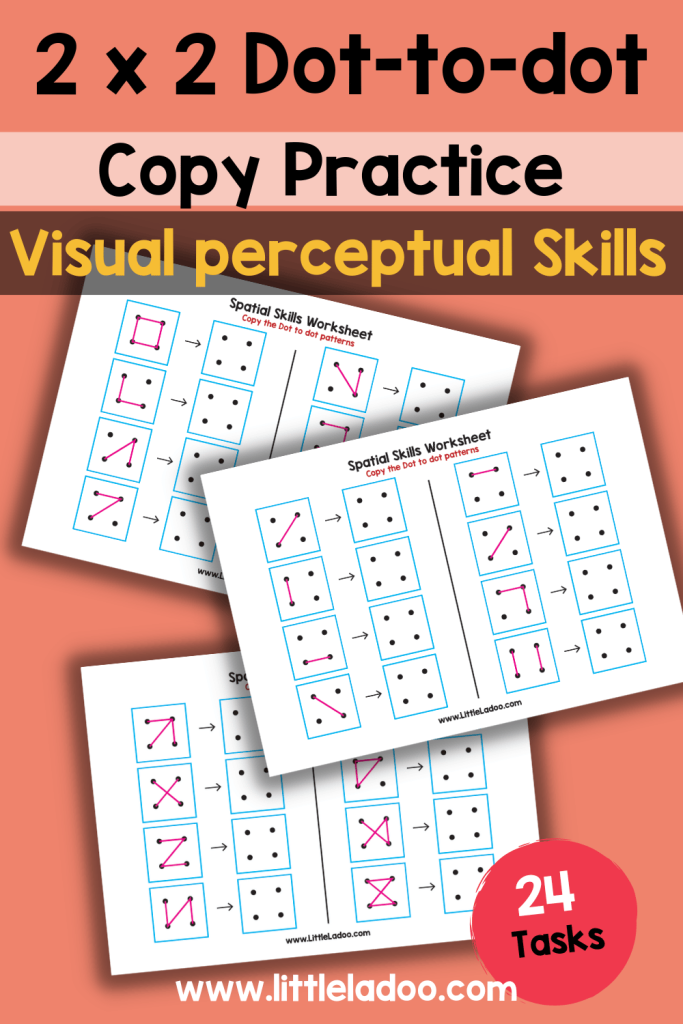 2 x 2 Grid Dot to Dot Copy Practice {Free Printable}