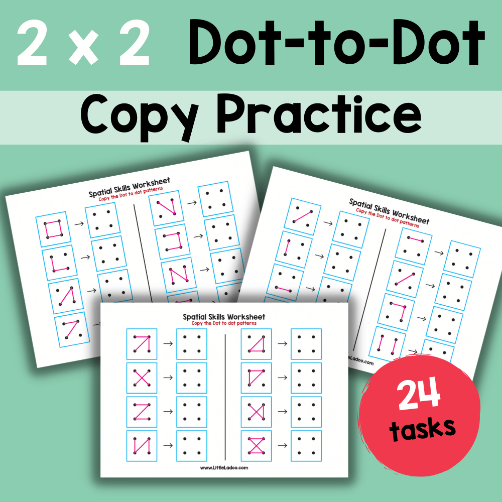 2 x 2 Grid Dot to Dot Copy Practice {Free Printable}
