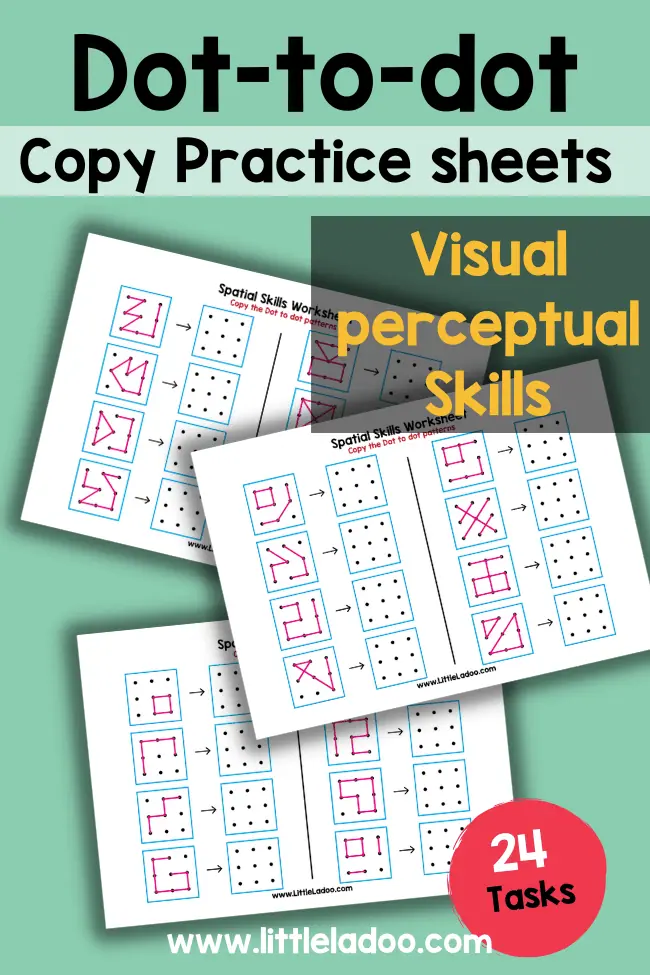Dot to Dot Copy Practice - Visual perceptual Skills worksheets