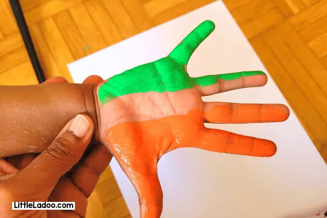 Handprint Indian National Flag Craft
