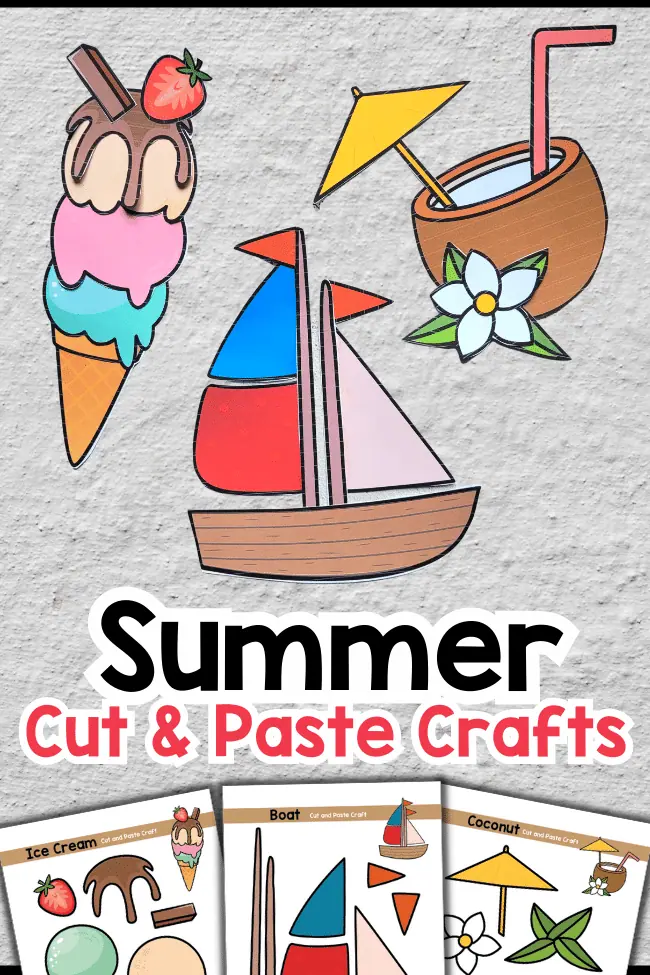 3 Summer Cut and Paste Crafts