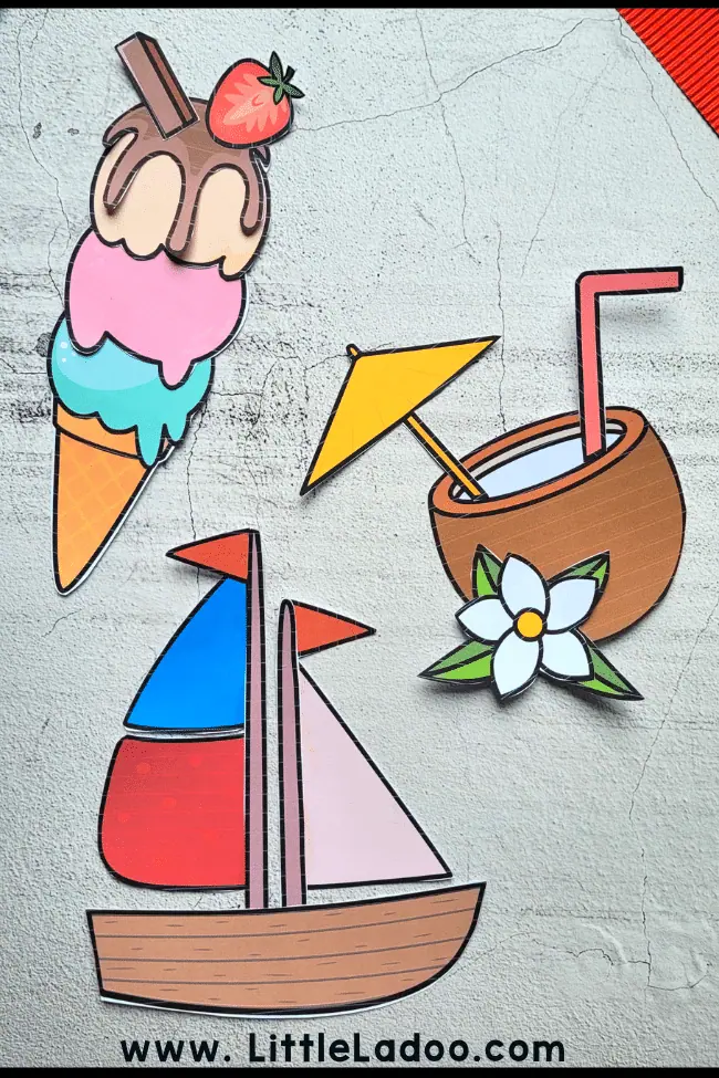 3 Summer Cut and Paste Crafts