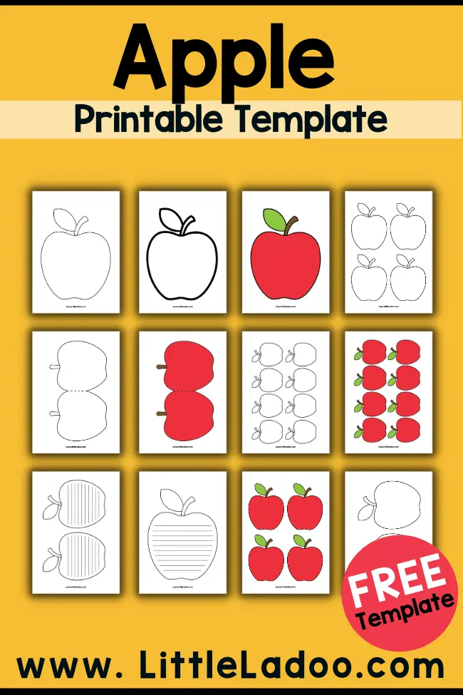 Apple Template Printable - Free Pack for Creative Apple Activities
