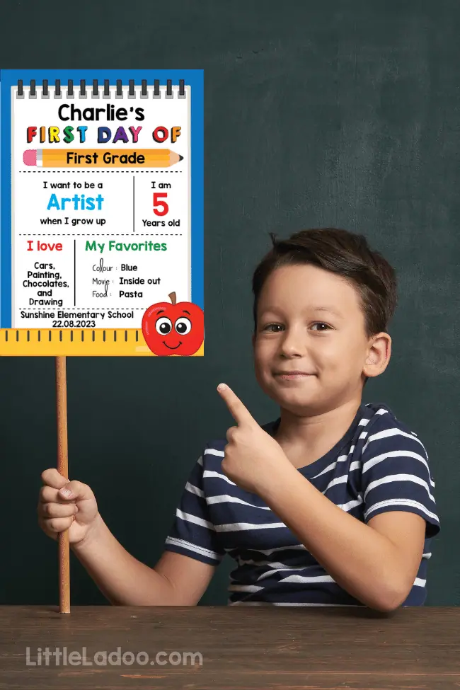 First Day of School Template - Free Printable