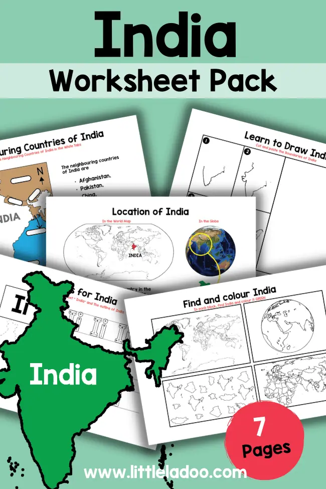 India Worksheets for kids {Free Printable}