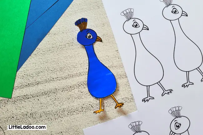 Leaf Peacock Craft {Free Template}