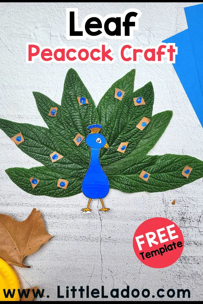 Leaf Peacock Craft {Free Template}