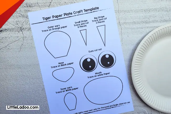 Paper Plate Tiger Craft - Little Ladoo