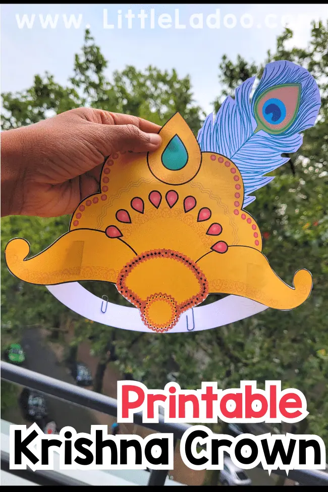 Printable Krishna Crown for Joyful Janmashtami Celebrations